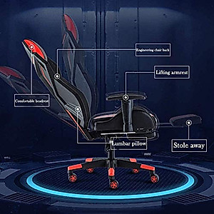 MayNuo Armchair Gaming Seats,E-Sports Game Computer Chair Home Office Swivel Chair Lift Chair Stool Chair/Red/a