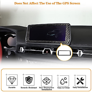 Soft Carbon Fiber GPS Screen Frame Fit for Toyota Supra GR A90 A91 MK5 2019-2024 Navigation Screen Trim Sticker, Center Display Frame Trim Cover Decoration, 1 PCS (Black)