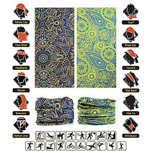 VANCROWN Head Wrap Headband Headwear Neck Gaiter Face Mask Magic Scarf Balaclava Bandana