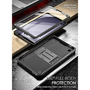 Poetic Revolution Case for Samsung Galaxy Tab A9 8.7 inch (2023), Built in-Screen Protector with Full-Body Kickstand Rugged Heavy Duty Case, Black