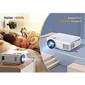 Anpiu Mini Projector 2022 Upgraded Portable Video Projector, 55,000 Hours Multi-Media Home Theater Movie Projector Compatible with Full HD 1080P HDMI, USB, AV, Laptop, Smartphone