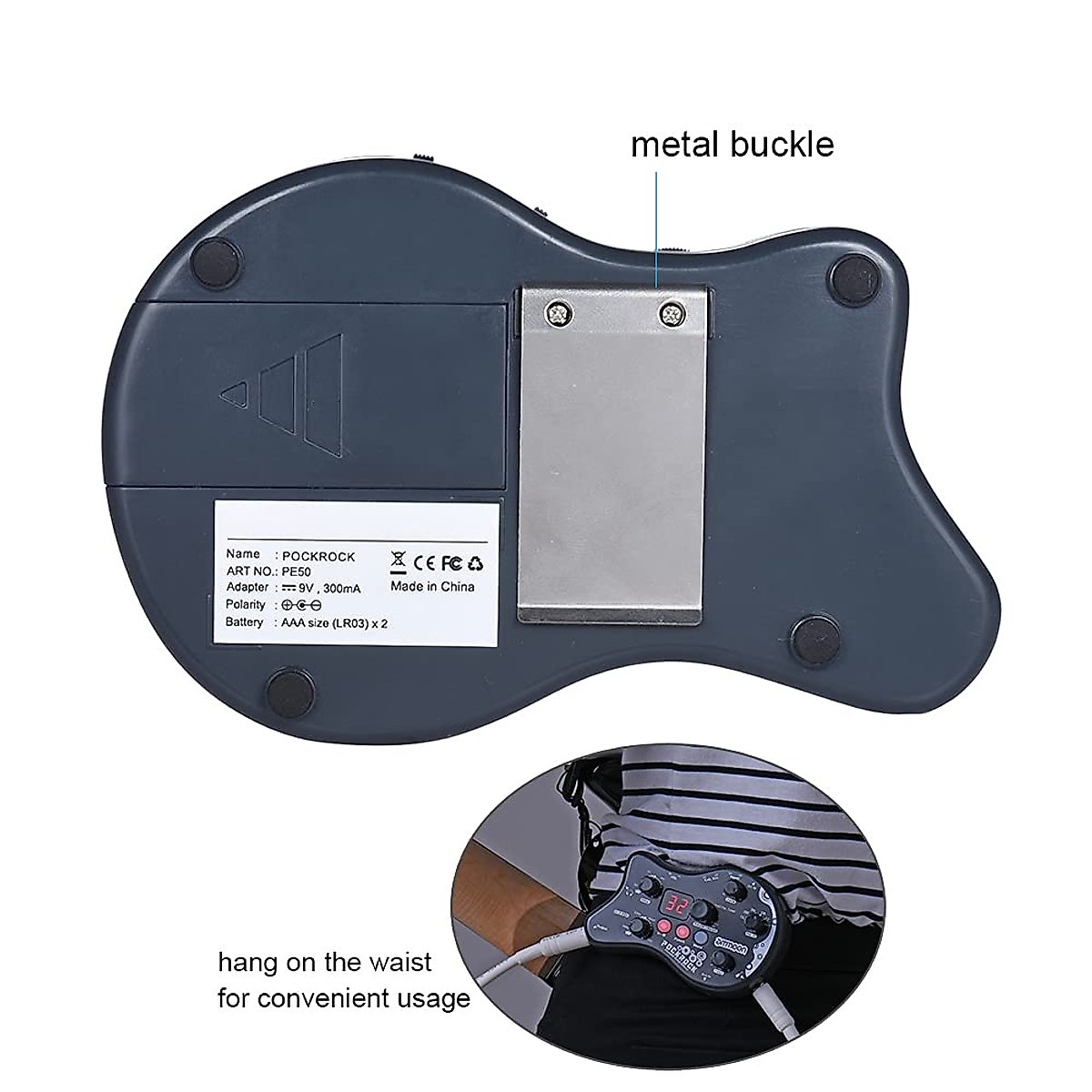 summina Guitar Pedal Multi Effects Guitar Pedal Guitar Delay Pedal Guitar Loop Pedal Portable Multi-effects Processor Effect Pedal 15 Effect Types 40 Drum Rhythms Tuning Function - Grey