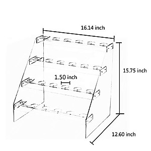 Fivtyily Clear Acrylic Food Cone Display Stand Rack Ice Cream Cone Serving Holder for Buffets Party (4 Layer, 24 Hole)