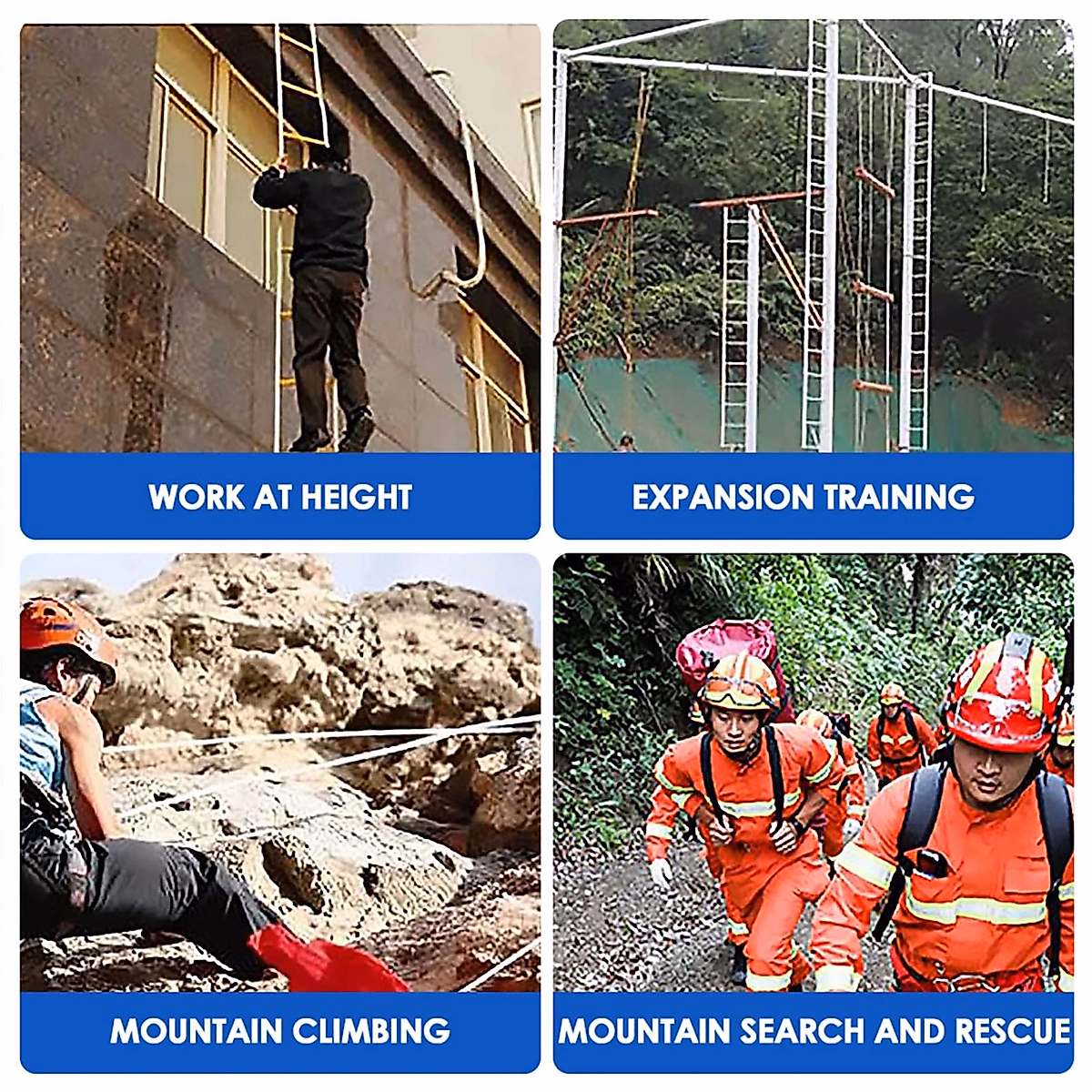 Safety Ladder 3-20M Rope Ladder - Flame Resistant Fire Escape Ladder - Emergency Climbing Ladder with Nylon Safety Rope - 420 Kg Weight Capacity