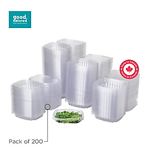 good natured 16 oz. 200 Pack - Multi-purpose Clamshell Package – 99% Plant-Based Clear Food Storage Containers – Lightweight To-Go Boxes - BPA - Free Food Packaging