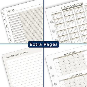 AT-A-GLANCE 2024 Weekly & Monthly Planner Refill, 5-1/2" x 8-1/2", Desk Size, Loose-Leaf (481-285Y-24)