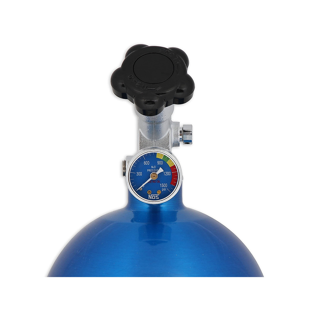 NOS 14750NOS Electric Blue Aluminum 15-pound Nitrous Bottle with Hi-Flow Valve