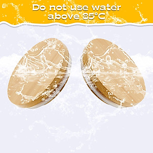 Sawysine Yogurt Jar Lids Set Reusable Bamboo Wooden Lids Round Canning Lids with Silicone Sealing Rings Compatible with Oui Yogurt Jars Jar Not Included(36 Pack)