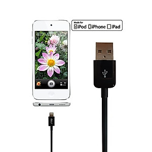 RND Apple Certified Lightning to USB 1.5FT Cable for iPhone (Xs, XS Max, XR, X, 8, 8 Plus, 7, 7 Plus, 6, 6 Plus, 6S, 6S Plus) iPad (Pro, Air, Mini) and iPod (1.5 feet/.5 Meter/Black)