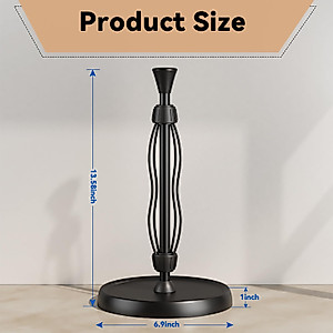 Sunflower Kitchen Paper Towel Holder - Yellow Home Kitchen Decor Accessories - Hegivoc Black Metal Farmhouse Large Towel Stand for Countertops - The Butterfly Lovers