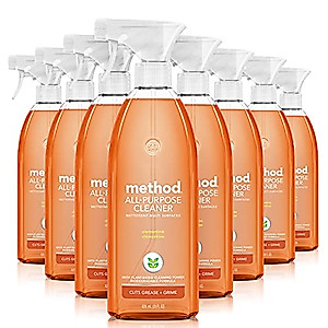 Method All-Purpose Cleaner Spray, Clementine, Plant-Based and Biodegradable Formula Perfect for Most Counters, Tiles, Stone, and More, 28 Oz Spray Bottles, (Pack of 8)