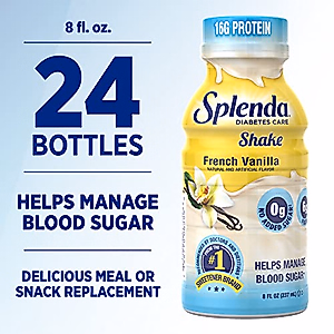 SPLENDA Diabetes Care Shakes - Meal Replacement Shake, French Vanilla, 8 Fl Oz (Pack of 24)