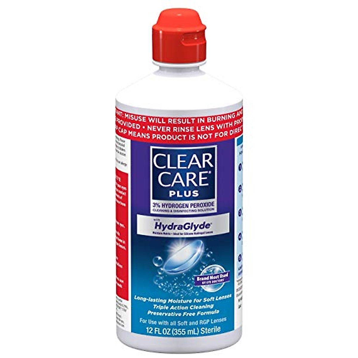 Clear Care Plus Cleaning and Disinfecting Solution with Lens Case, Clear, 12 Fl Oz