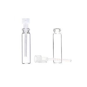 JJKMALL- 100PCS 1ml 1/4 Dram Empty Glass Perfume Sample Bottle Vials with 3ml 1pcs Droppers Samplers for Essential Oils Aromatherapy caps with