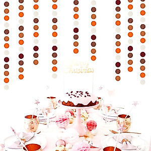 Boho Burgundy Brown-Orange Party-Decorations Streamers - 52Ft Birthday Baby Shower Hanging Paper Garland Banner,Fall Autumn Thanksgiving Harvest Rustic Wedding Bridal Classroom Supplies Decor Hugtmr
