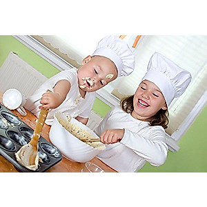 WearHome Chef Hat Adjustable Elastic Baker Kitchen Cooking Hat White