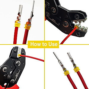 Twippo 352Pcs Waterproof Electrical Connector Terminals Automotive Electrical Wire Connectors 1/2/3/4 Pin Connector with Ratchet Crimping Tool