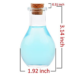 Eco-Fused Small Cosplay Potion Bottle 2x - Clear Spherical Cosplay, Wizard, Witch Costume Accessory - Incl. Cork Stopper, Black Faux Leather Sleeve Holder, Belt Loop