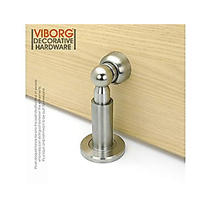 VIBORG Deluxe Solid Sus304 Stainless Steel Extra-Thick Casting Heavy Duty Adjustable Powerful Floor or Wall Mount Mounted Magnetic Doorstops Door Stopper Door Stop (1)