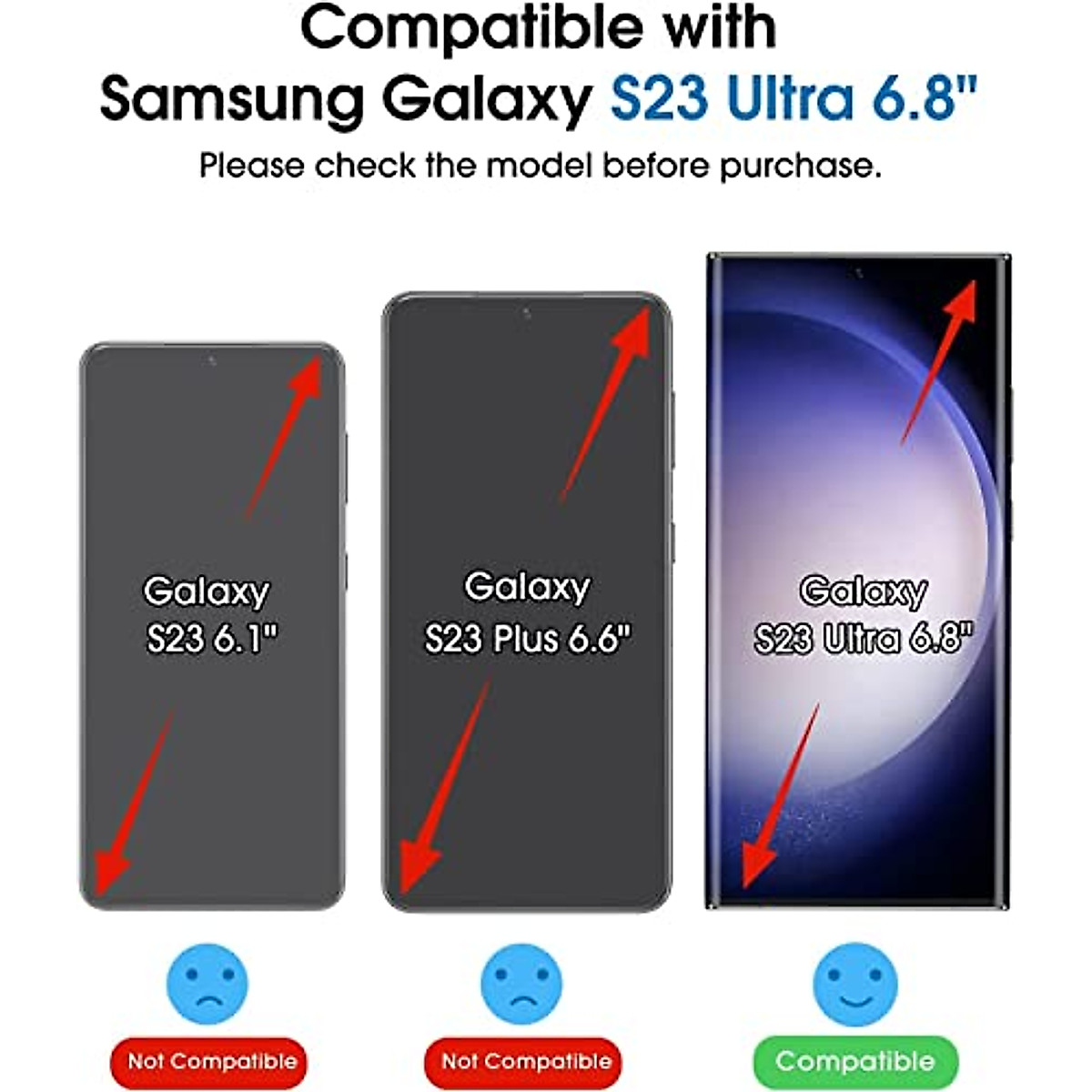 amCase (2 Pack) Clear Case [Anti-Yellowing] Compatible with Samsung Galaxy S23 Ultra 5G (6.8", 2023), Support Wireless Charging, Shockproof Protective