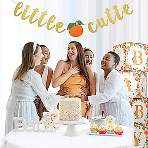 Little Cutie Baby Shower Decorations, Baby Boxes with Letters for Baby Shower, Baby Shower Banner Little Cutie Baby Balloon Boxes Baby Blocks for Orange Party Baby Shower Decor, Gender Revel