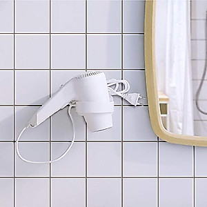 Hair Dryer Holder Wall Mounted, Bathroom Hair Dryer Holder, Self Adhesive Blow Dryer Holder Rack for Hair Dryer, Compatible with Most Hair Dryers