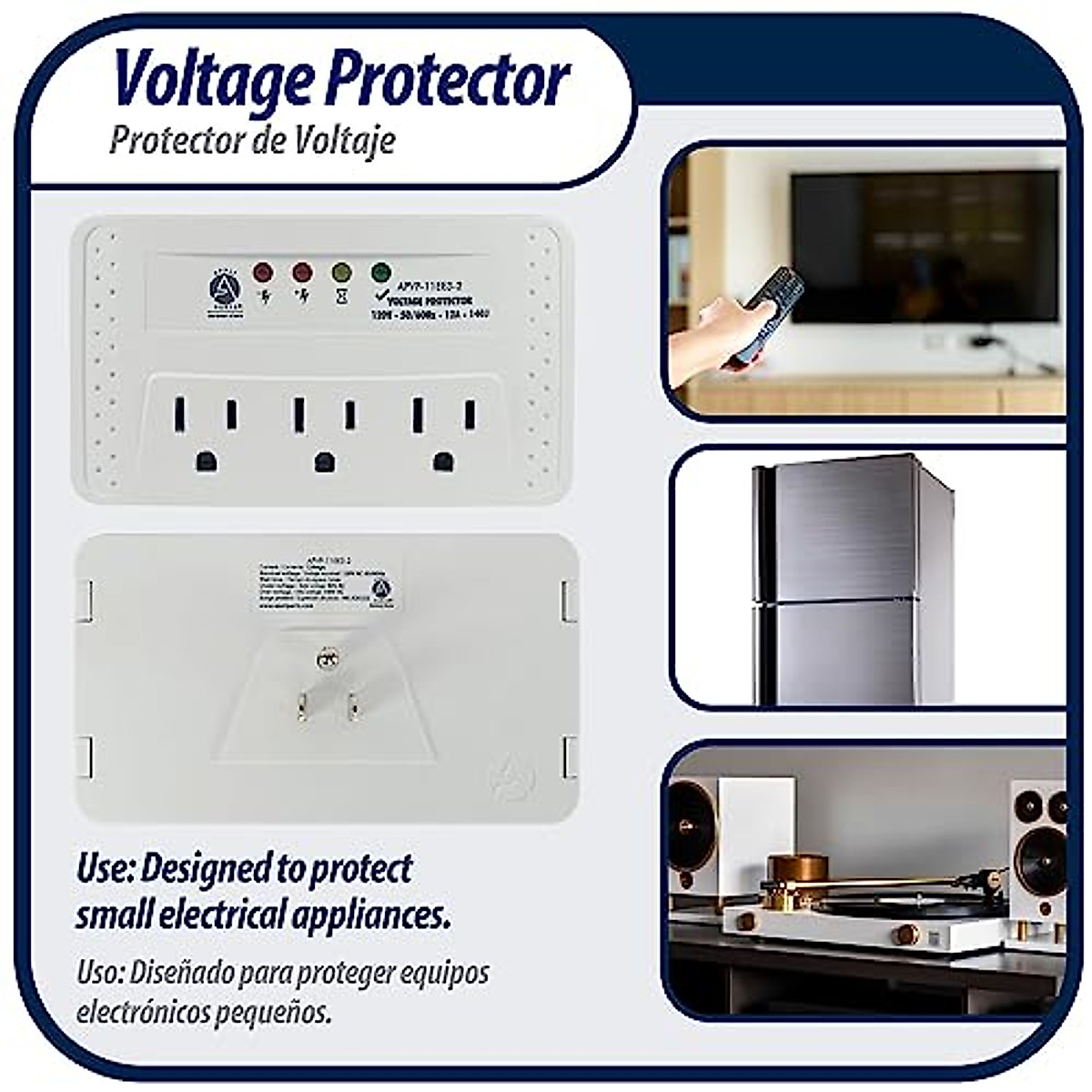 Appli Parts APVP-11EE3-2 Multiple Voltage Surge Protector 120 V 50-60 Hz 12 Amp 140 joules for Small Appliances