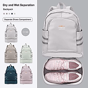 Gym Backpack for Women with Shoes Compartment & Wet Pocket, Large Women Travel Backpack Water Resistant, Sports Swimming Backpack Gym Bag