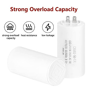 Watris Veiyi AC 250v 60μF CBB60 Run Capacitor, 50/60HZ Run Capacitor, Cylinder Shaped Motor Start Capacitor for Motor Cool/Heat Pump Washing Machine, AC Capacitor