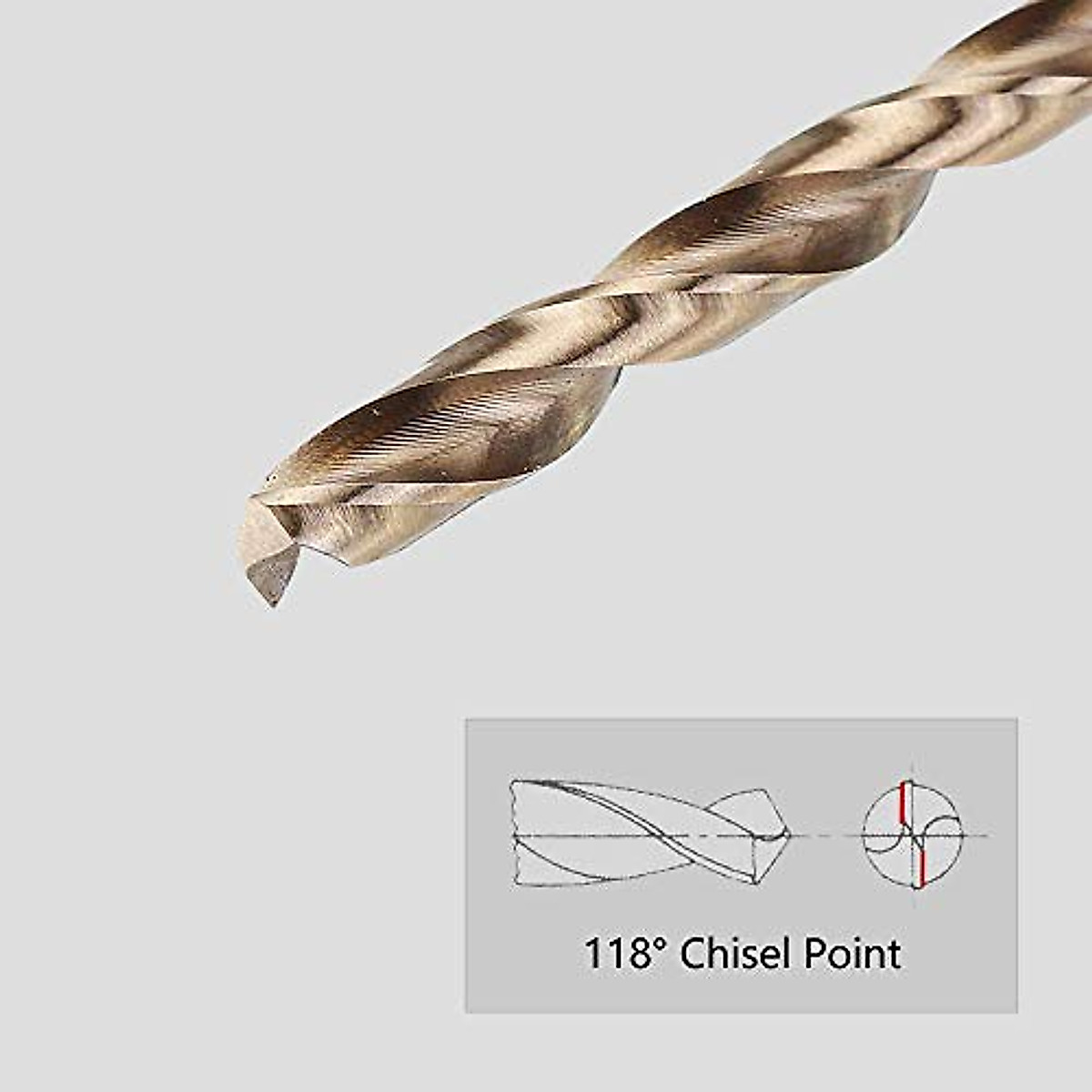 Hymnorq 40PC M35 Cobalt Steel Twist Jobber Small Drill Bits, 4 Sizes 3/64 Inch 1/16 Inch 5/64 Inch and 3/32 Inch, 135 Degree Pilot Split Point, Extremely Heat Resistant, for Stainless Steel