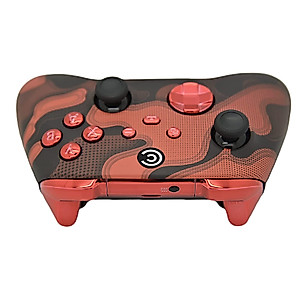 Designer Series Custom Wireless Controller for PC, Windows, Series X/S & One - Multiple Designs Available (Red Camo W/Red Chrome Inserts)