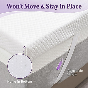 SINWEEK 2 Inch Gel Memory Foam Mattress Topper Full Size, Ventilated High Density Pad for Back Pain, Bed Topper with Removable Soft Cover, CertiPUR-US Certified