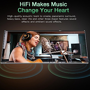 6.8 Inch Incell Super HD Screen Cell Phone, 9000mAh Battery with HiFiEarphones, 5GHz WiFi, 3G 2G Network Compatibility (White)