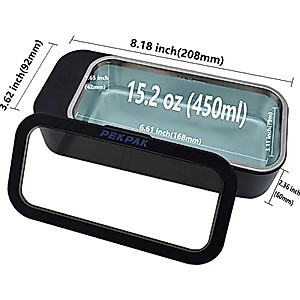 Ultrasonic Cleaner,Portable Jewelry Cleaner Machine, 15.2 Ounces(450ml) 304 Stainless Steel Tank,Transparent lid for Cleaning Rings,Necklaces,Watches,Foundation Brush,Denture,Eyeglasses,Razors(Black)