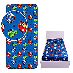 Superheroes Marvel Avengers Single Fitted Sheet Blue – 100% Cotton ‎602.04.0229.20.JF