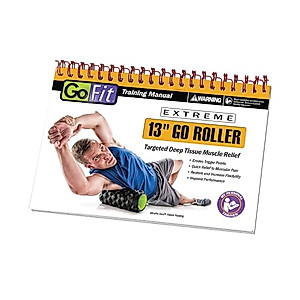GoFit Extreme Massage Go Roller - Massage Bar and Training Manual,Black/Green,13",GF-EFR13-BLK