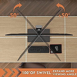 Dual Monitor Stand - Vertical Stack Screen Free-Standing Monitor Riser Fits Two 13 to 34 Inch Screen with Swivel, Tilt, Height Adjustable, Holds One (1) Screen up to 44Lbs HT05B-002