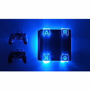 WALL MOUNT FOR PS4 PLAYSTATION 4 WITH MULTICOLOR LED LIGHTING KIT + 2 CONTROL MOUNT (PS4 PRO)