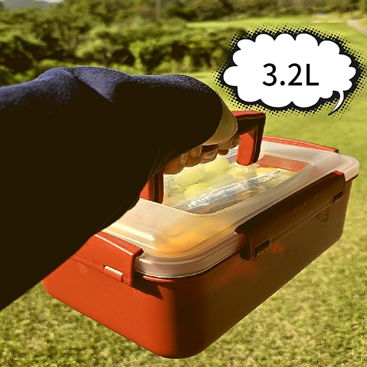 Generic Food Storage Container Kimchi Fermentation Compatible with Samsung LG All Refrigerator 7L 3.2L Set, RED