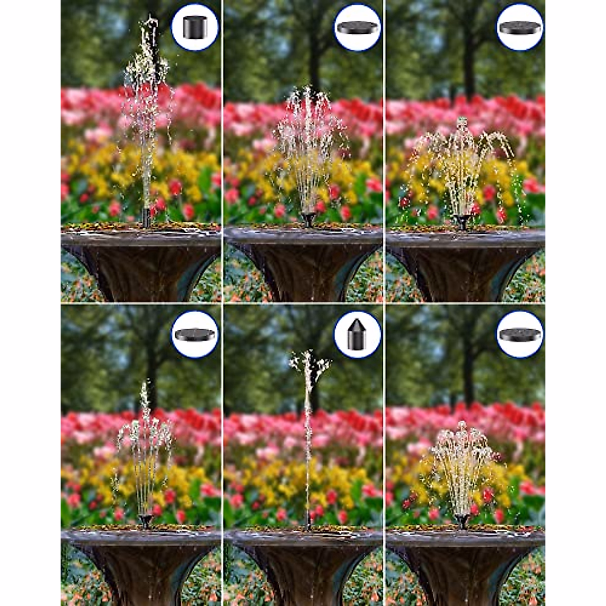 Biling Solar Fountain for Bird Bath, Solar Panel Kit Outdoor Solar Water Pump with 4ft Tubing for Hummingbird Bath, Small Pond and Fish Tank