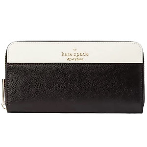 Kate Spade Staci Large Zip Around Continental Wallet Black White