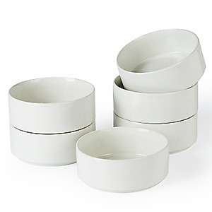 famiware Nebula Bowls Set, 5.5" Cereal Bowl Set, 6 Pieces Bowls for Cereal, Soup, Rice, Oatmeal, White