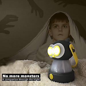 Outdoor Equipment LED Camping Lantern & Headlamp Set for Kids, FANT.LUX Battery Powered Night Light for Emergency, Hurricane, Lightweight Tent Lamp (Owl Set)