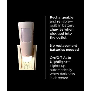 Westek Emergency Light, 1 Pack – Multi-Function LED Rechargeable Flashlight, Power Failure Light and Night Light – Must-Have Power Outage Lights, Ideal for Storms, Blackouts – NL-PWFL AmerTac