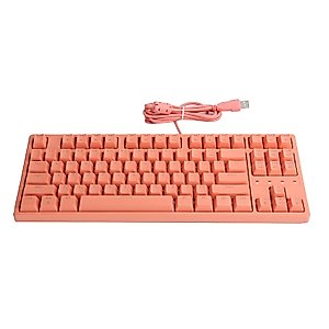 STK130 Mechanical Computer Keyboard ,Ergonomic 87‑Keys Gaming RGB Keyboard , for Game Office Home(orange)