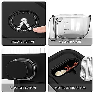 Retail Blade - 25lb Black Rice Dispenser, Measuring Cup & Sponge. Airtight Grain, Bean & Rice Container. NEW Clear Black Design. Easy To Use Grain Dispensing Storage Container For Kitchen
