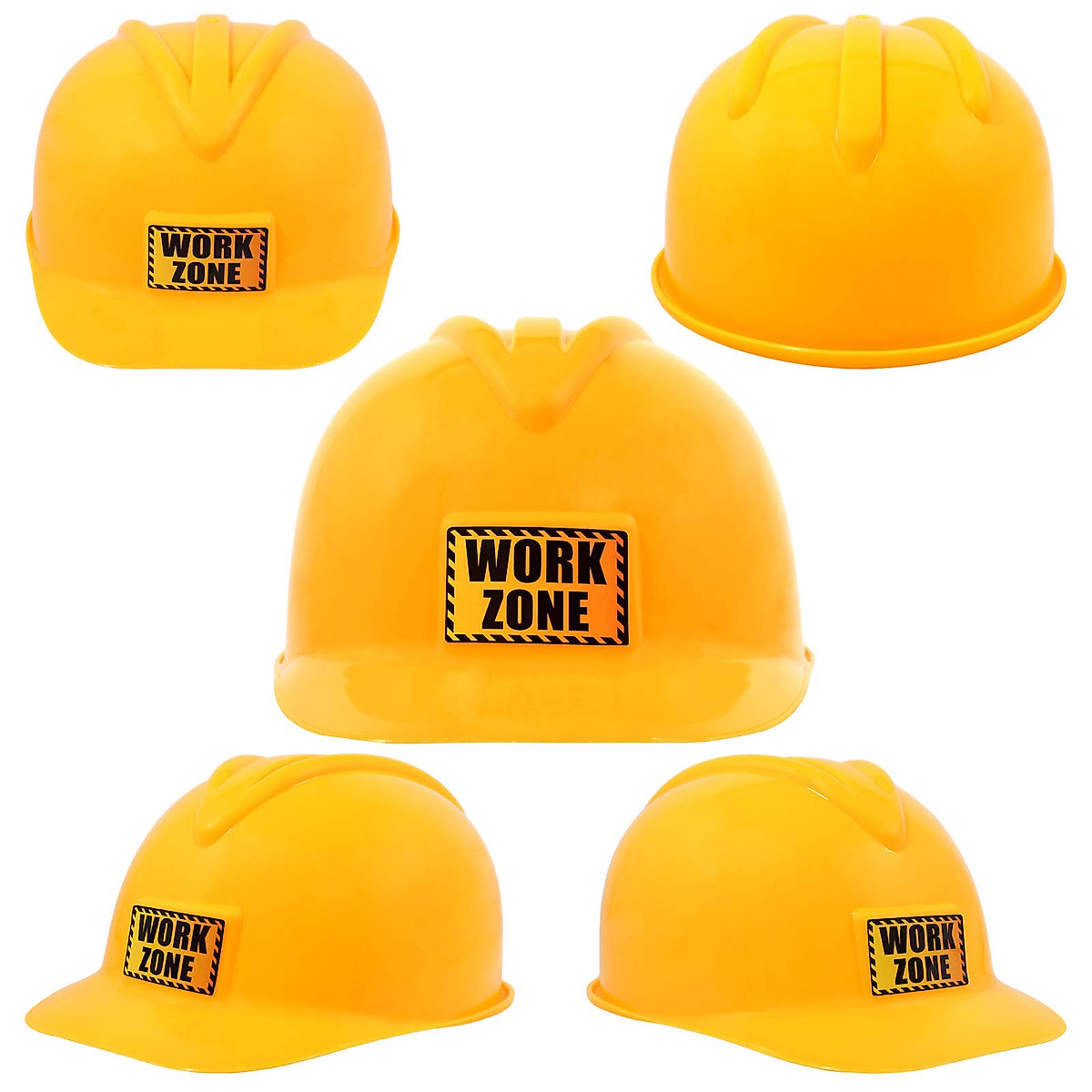 AnapoliZ Kids Dress Up Costume Hat | Yellow Plastic Construction Worker Helmet for Parties | Safety Engineer Cap