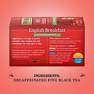Twinings English Breakfast Decaffeinated Tea, Decaf Black Tea Bags Individually Wrapped, 20 Count Ea (Pack of 3)