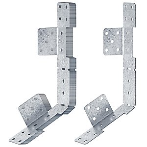 8 PCS Adjustable Stair-Stringer Connector, Tie Straps Bracket Galvanized Steel Deck Stair Stringer Connector(18 Gauge)