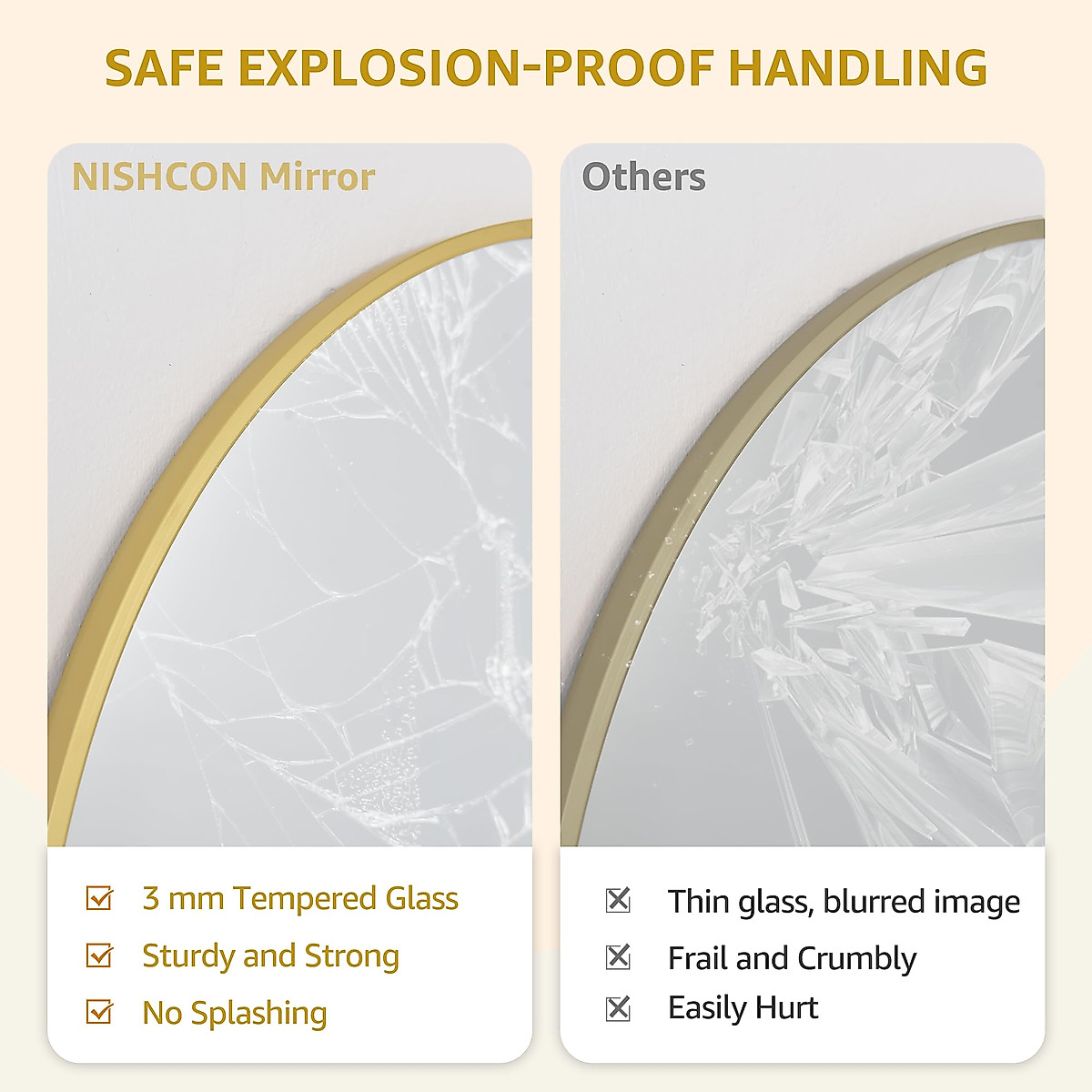 NISHCON Arched Full Length Mirror 64"x21", Gold Frame Floor Mirror with Stand, Free Standing Wall Mounted Leaning Mirror, Full Body Mirror for Bedroom Living Room Vanity Entryway Dressing